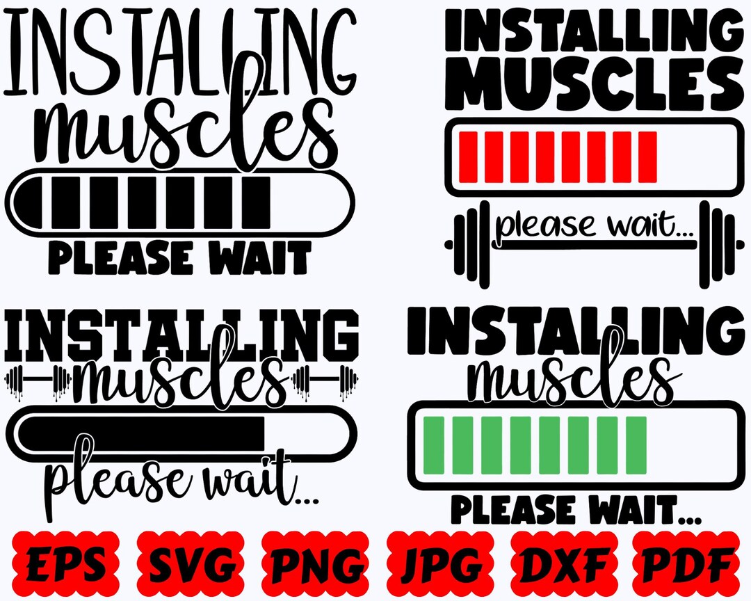 Installing Muscles Please Wait SVG | Gym SVG | Workout SVG | Fitness ...