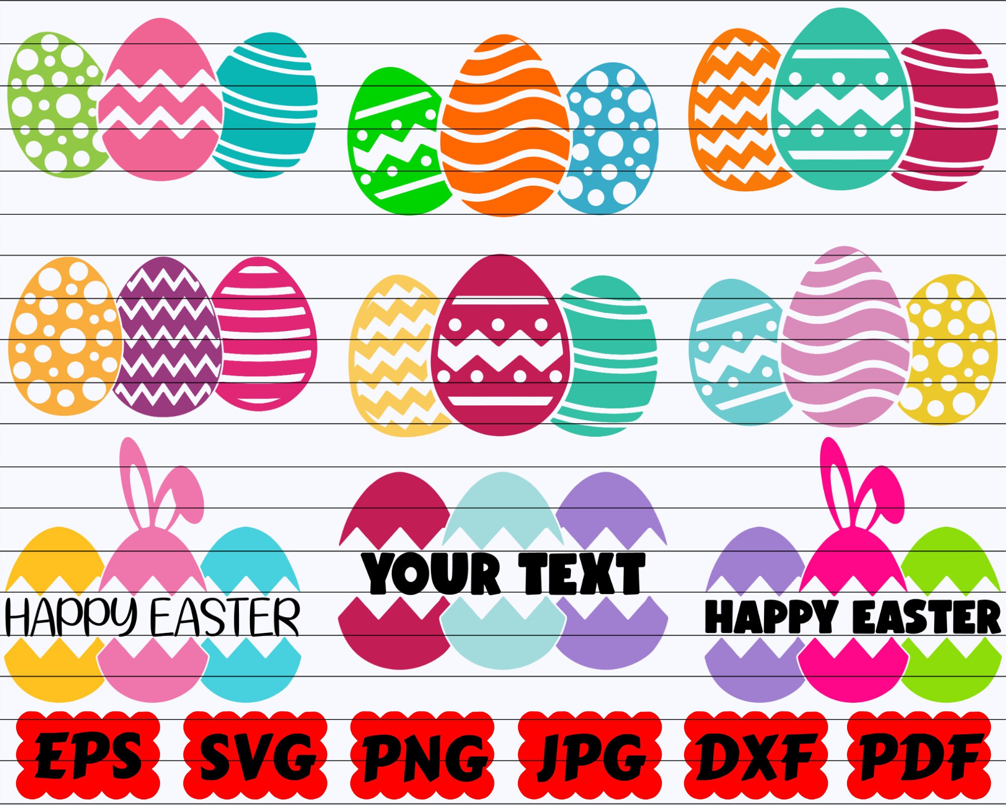 Easter Eggs SVG Eggs SVG Easter Eggs Cut File Easter - Etsy