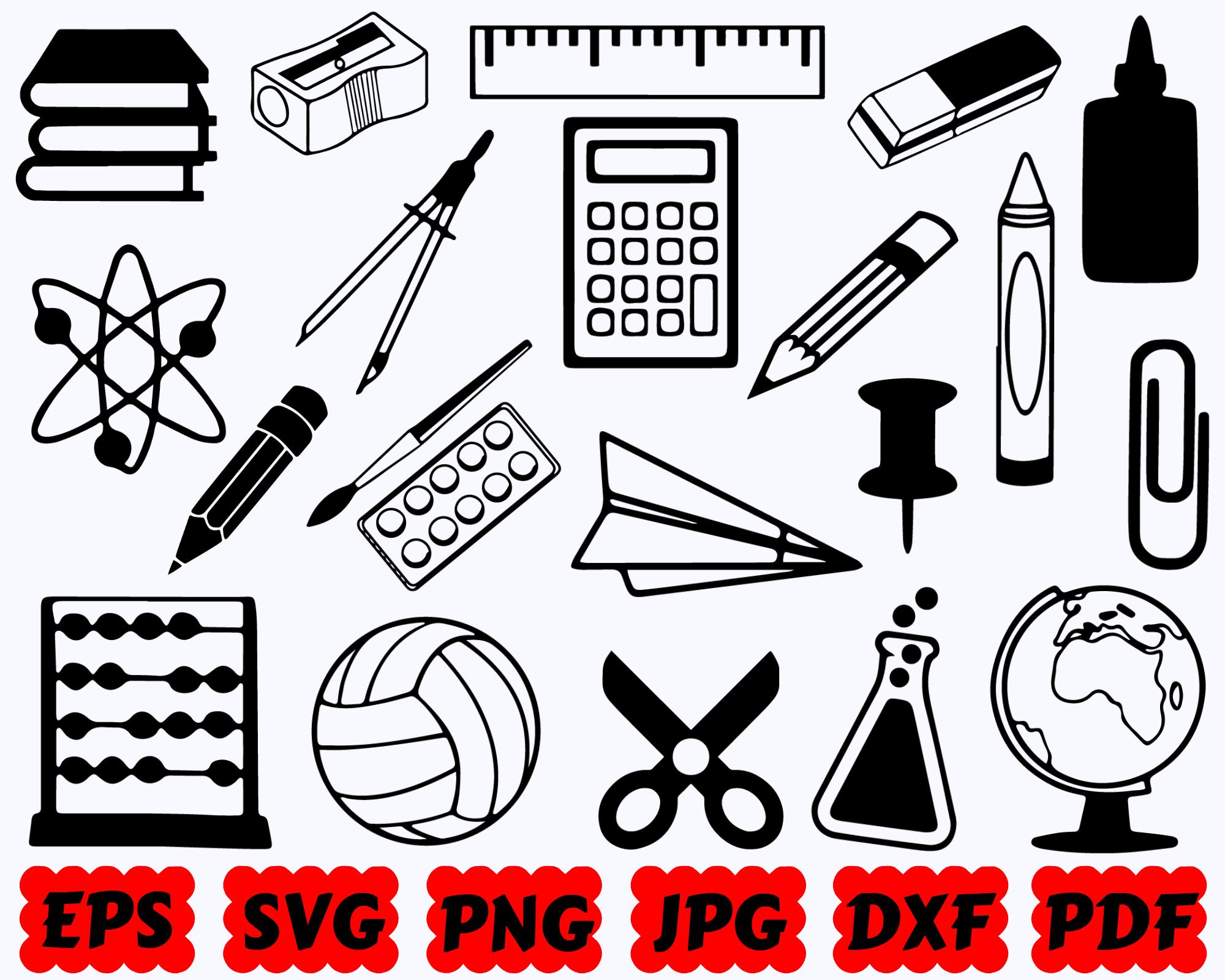 School Kit SVG | School SVG | Back to School SVG | Cut Files for Cricut ...