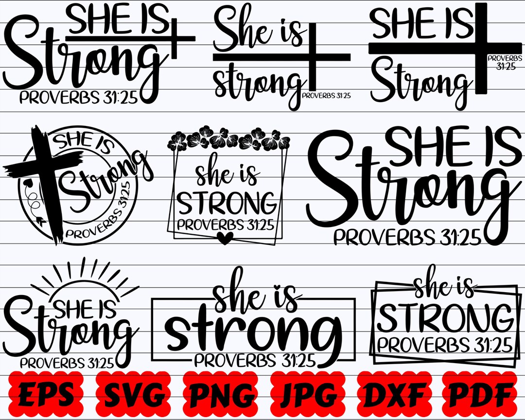 She is Strong SVG | Religious SVG | Christian SVG | Jesus Svg | Faith ...