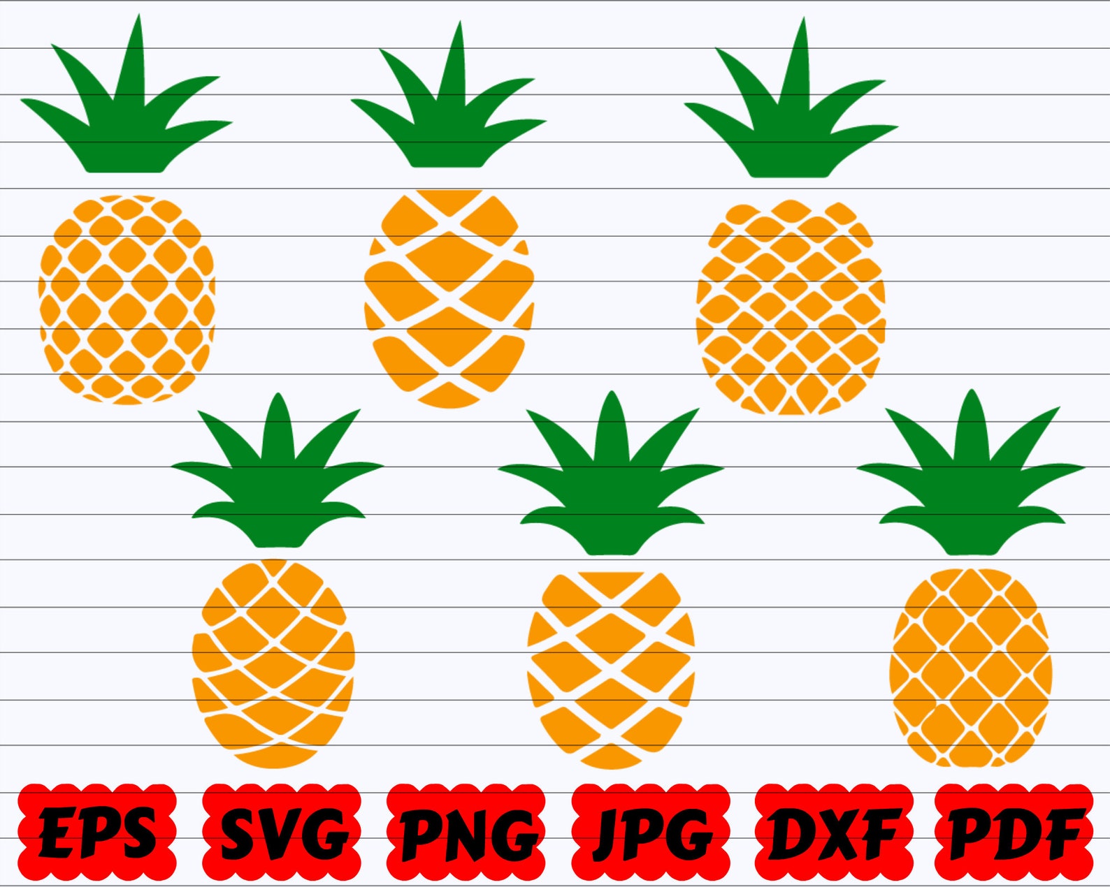 Pineapple SVG Pineapple SVG Bundle Pineapple Clipart - Etsy