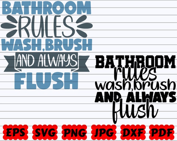Bathroom Rules SVG Toilet Rules SVG Restroom Rules SVG - Etsy