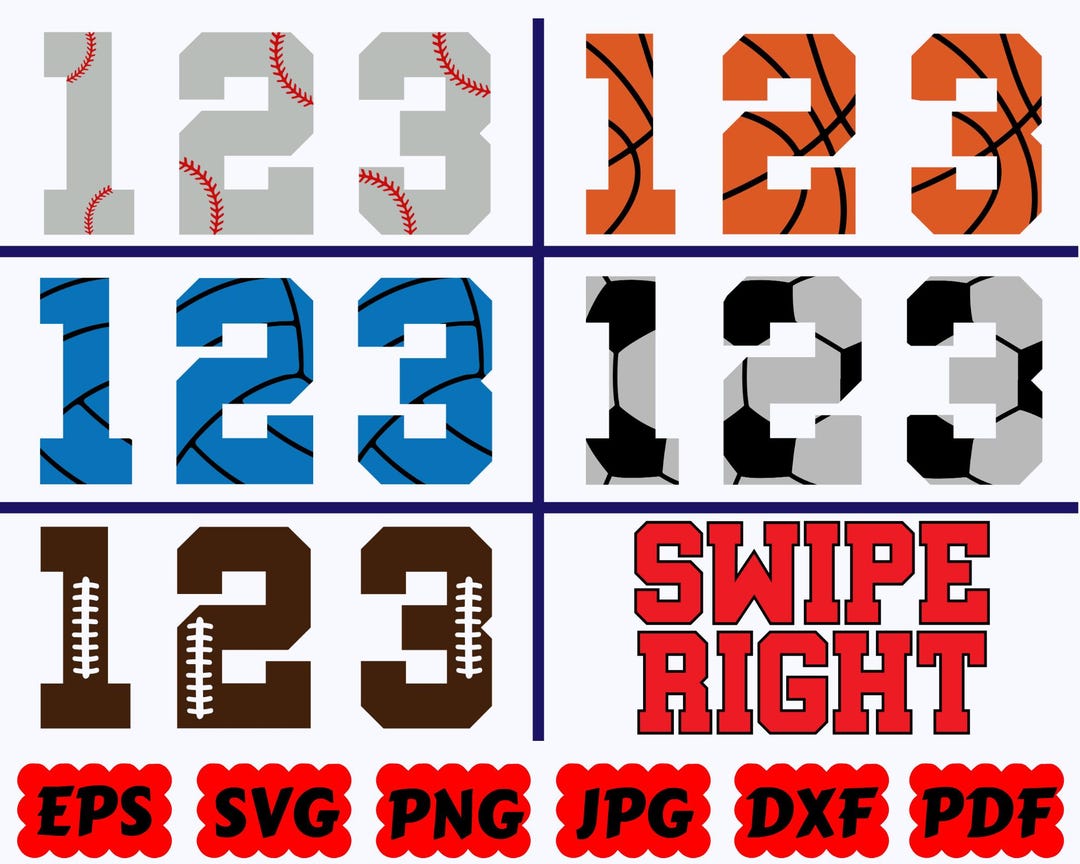 Sport Numbers SVG | Numbers SVG | College Sport Numbers Svg | Baseball ...