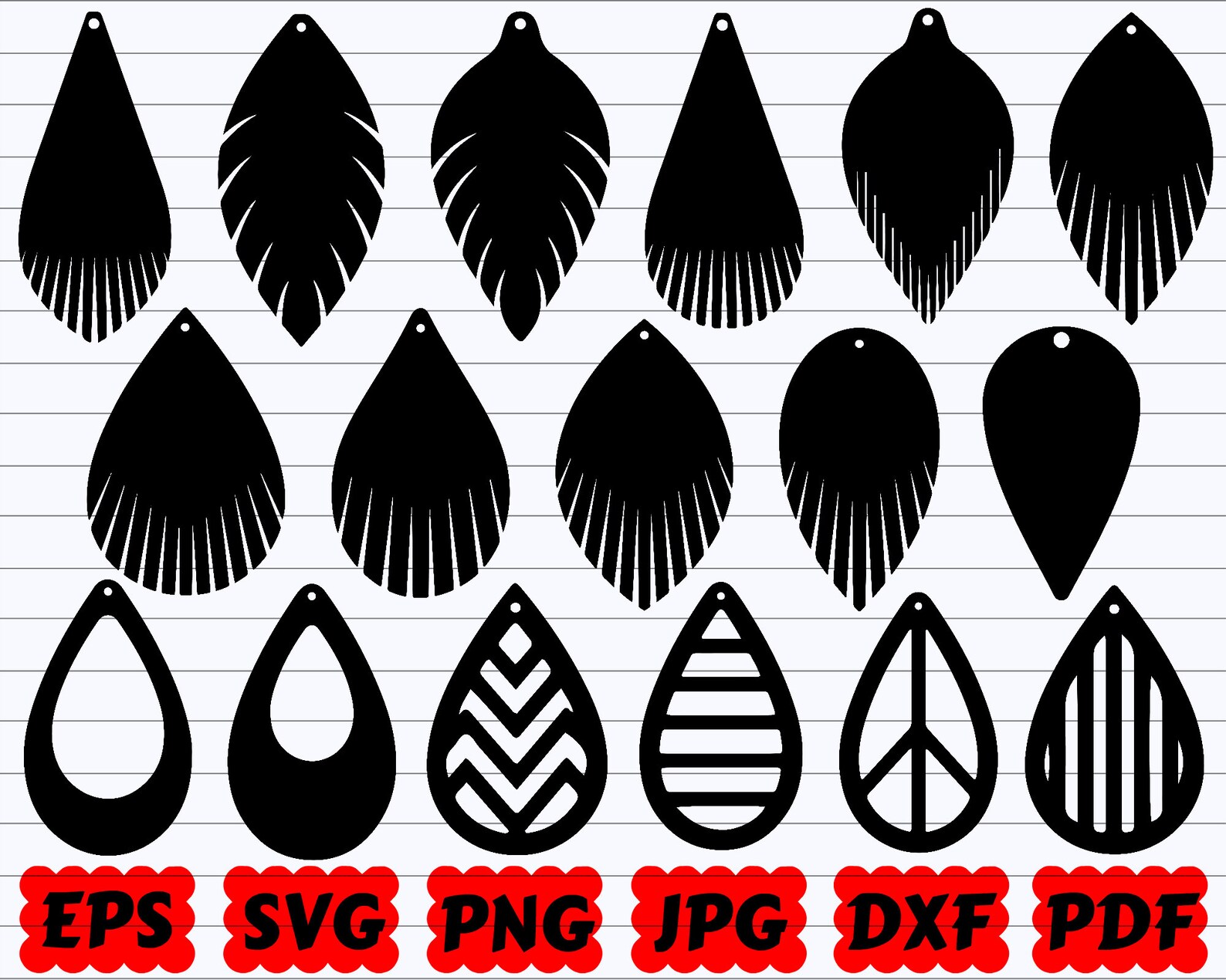 145 Earrings SVG Bundle Teardrop Earring SVG Teardrops SVG - Etsy
