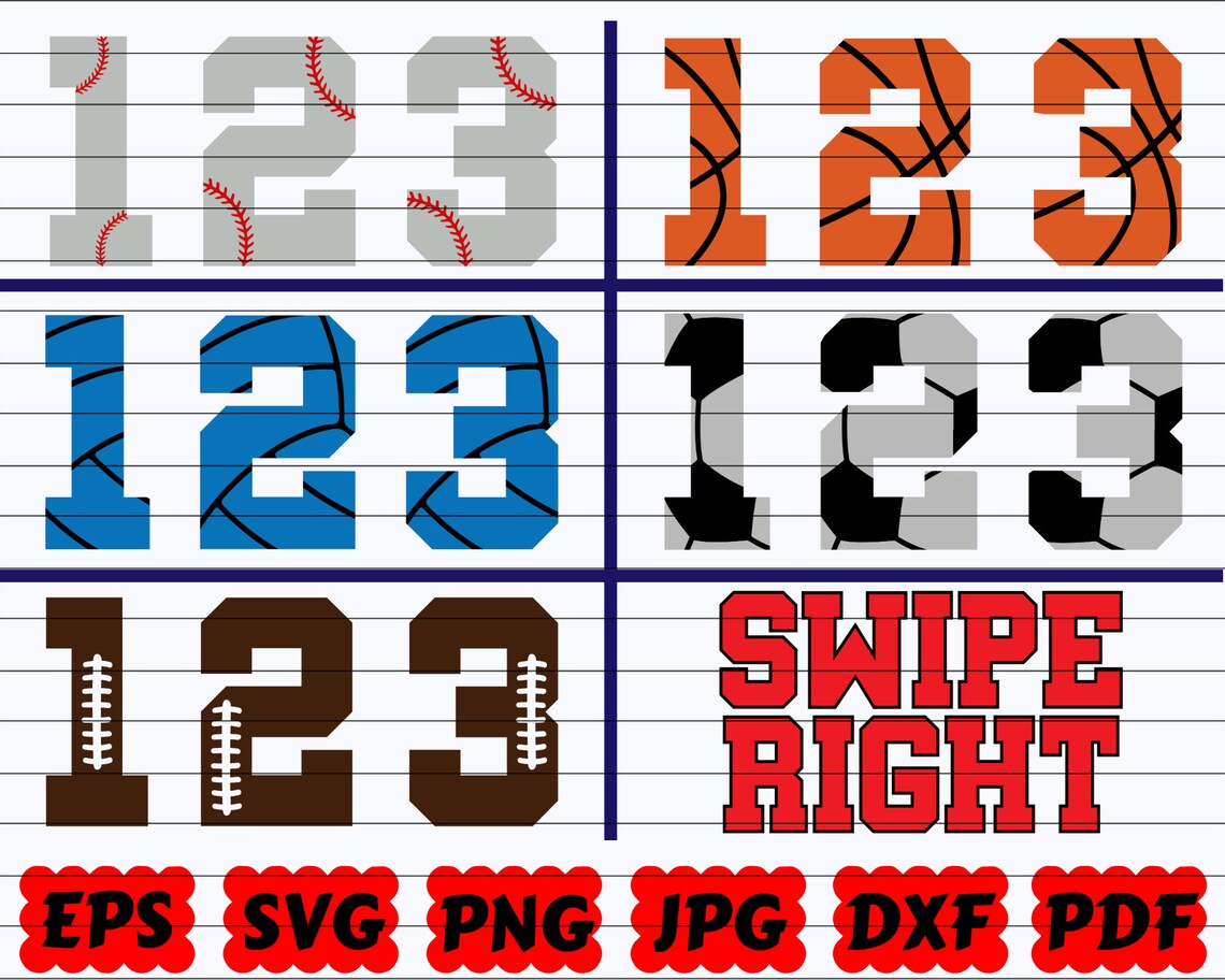 Sport Numbers SVG Numbers SVG Jersey Number SVG College | Etsy