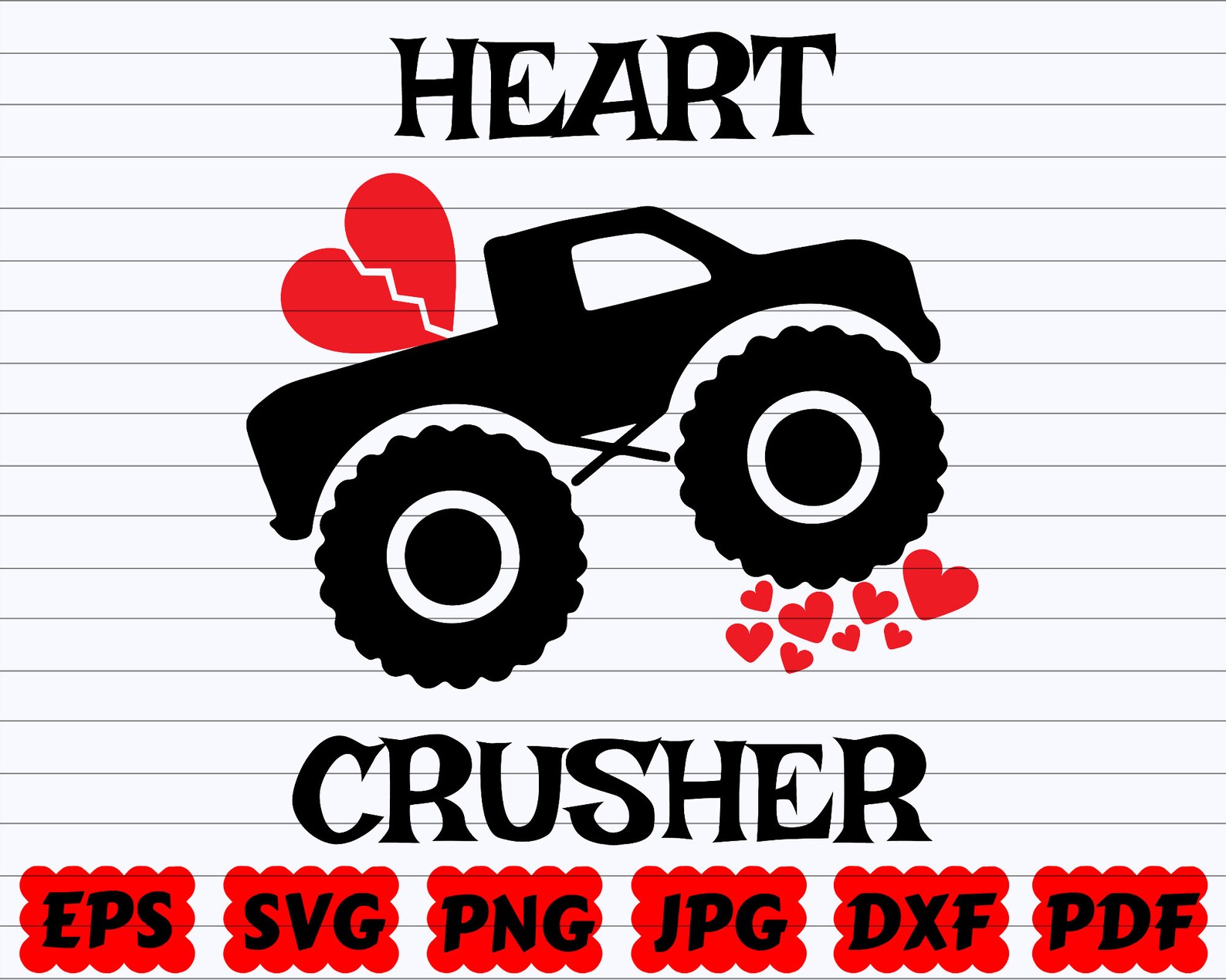 Heart Crusher SVG Heart SVG Crusher SVG Boys Valentines | Etsy