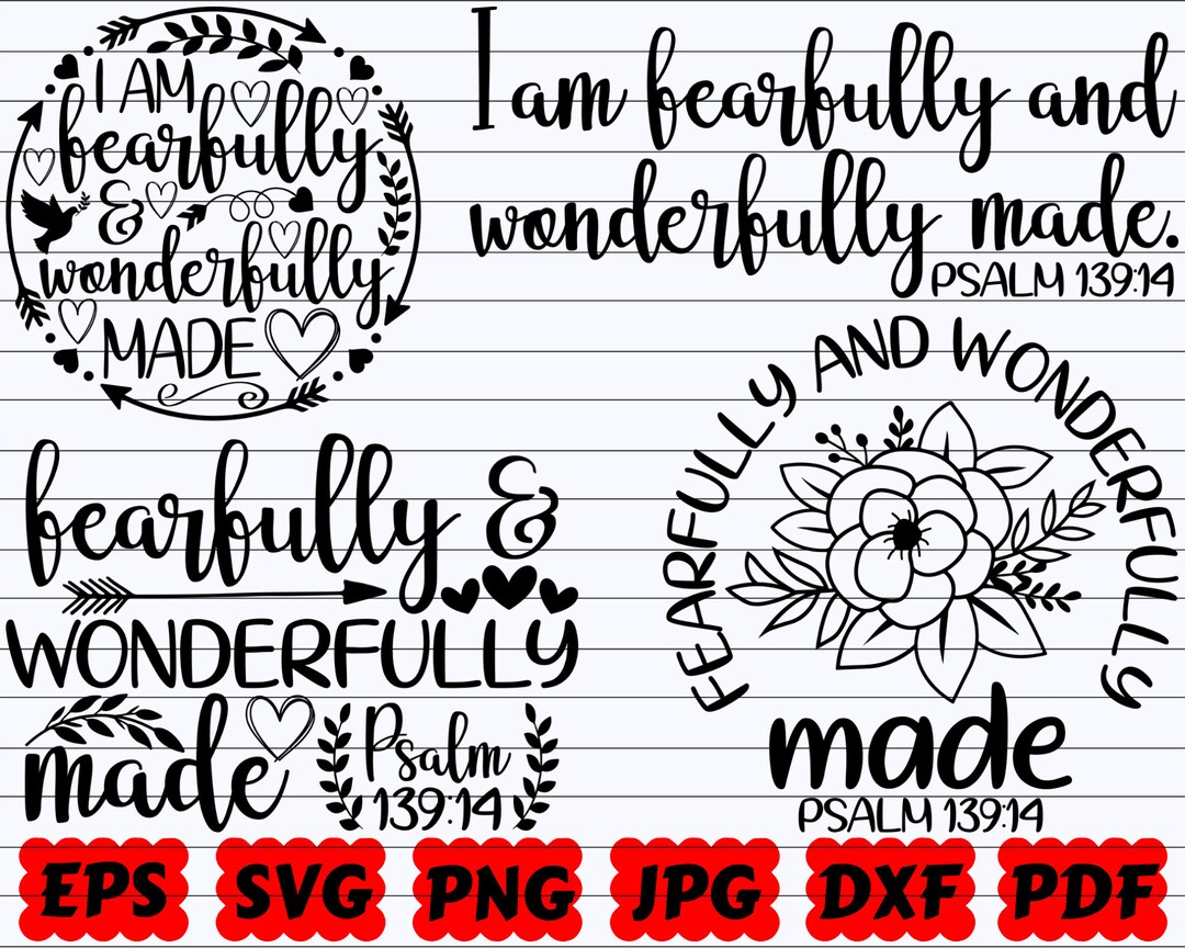 I Am Fearfully and Wonderfully Made SVG | I Am Fearfully SVG | I Am ...