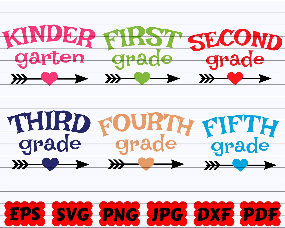 School Grade SVG Grade Svg Kindergarten SVG First Grade - Etsy