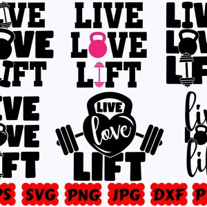 Live Love Lift SVG | Gym SVG | Workout SVG | Fitness Svg | Cut Files ...