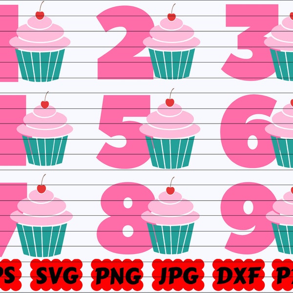 Cupcake Numbers - Etsy