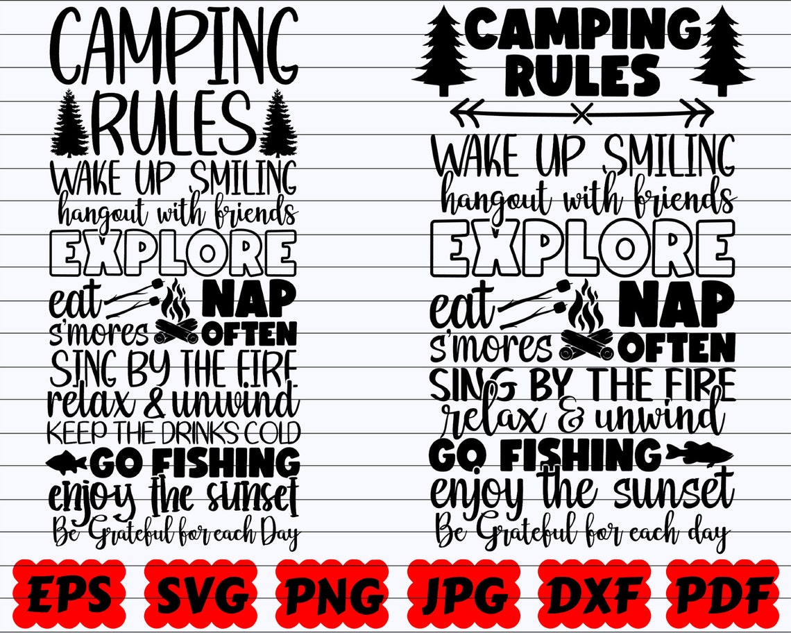 Camping Rules SVG Camp Rules SVG Rules SVG Camping Cut - Etsy Canada