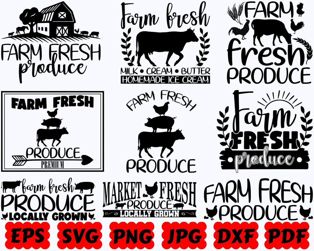 Farm Fresh Produce SVG | Farm Life SVG | Farming SVG | Farmhouse Svg ...
