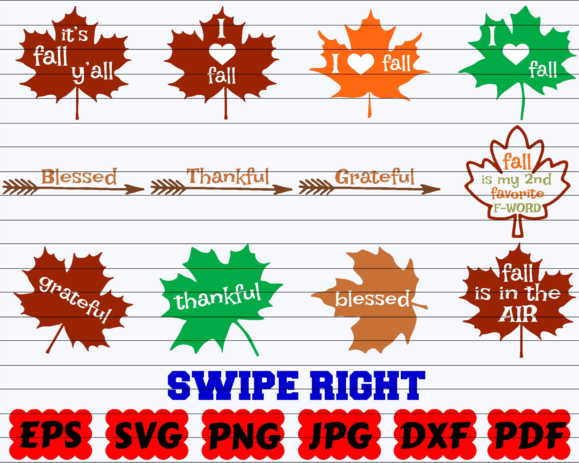 100 Fall SVG Fall SVG Bundle Fall Clipart Fall Cut File - Etsy