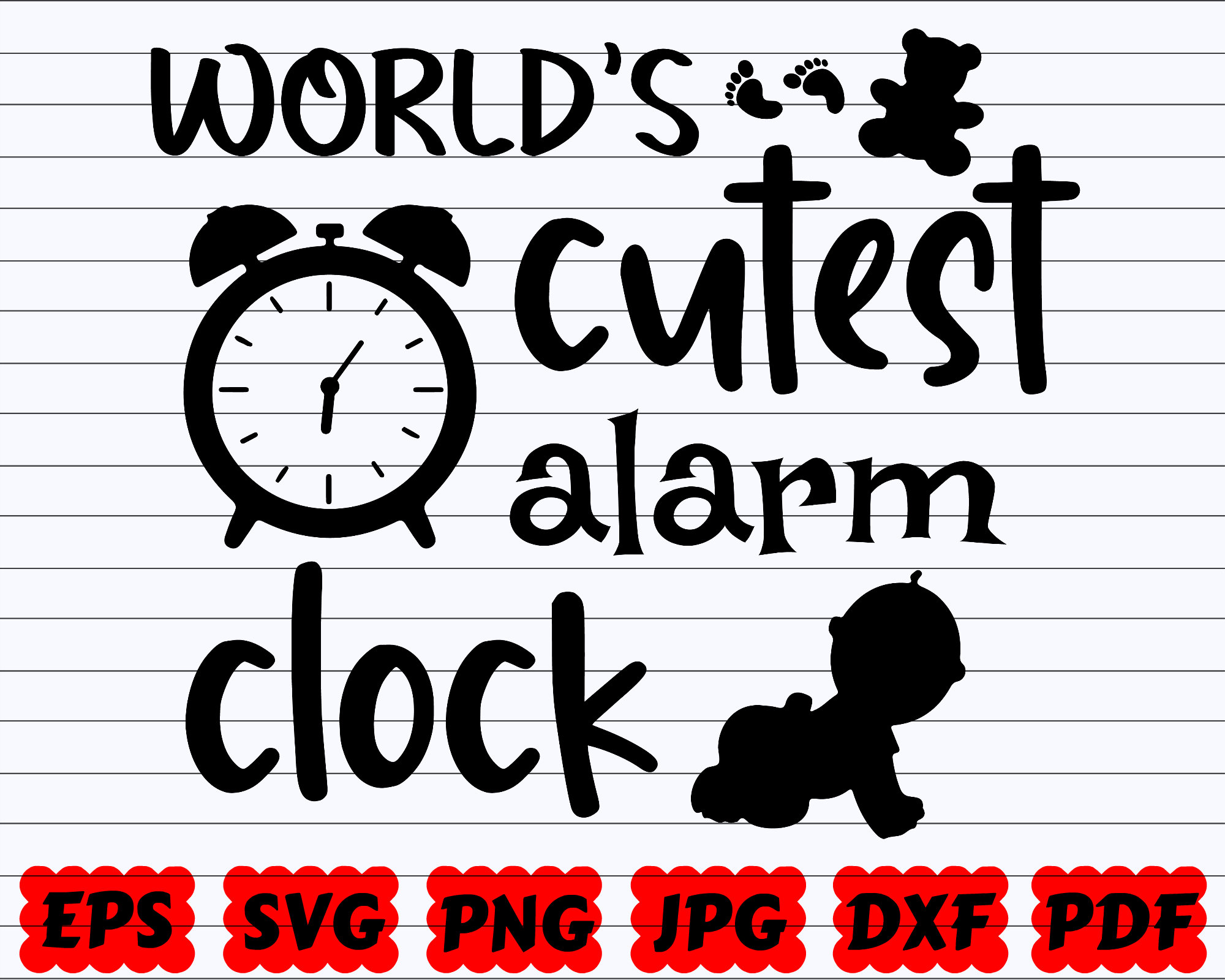 World's Cutest Alarm Clock SVG Cutest Alarm Clock SVG | Etsy