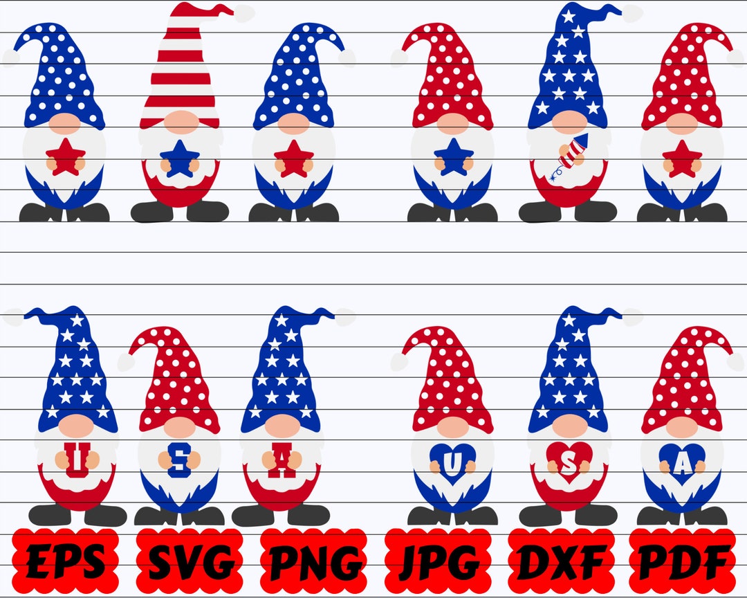 4th of July Gnomes SVG | Gnome SVG | American Gnomes SVG | Patriotic ...