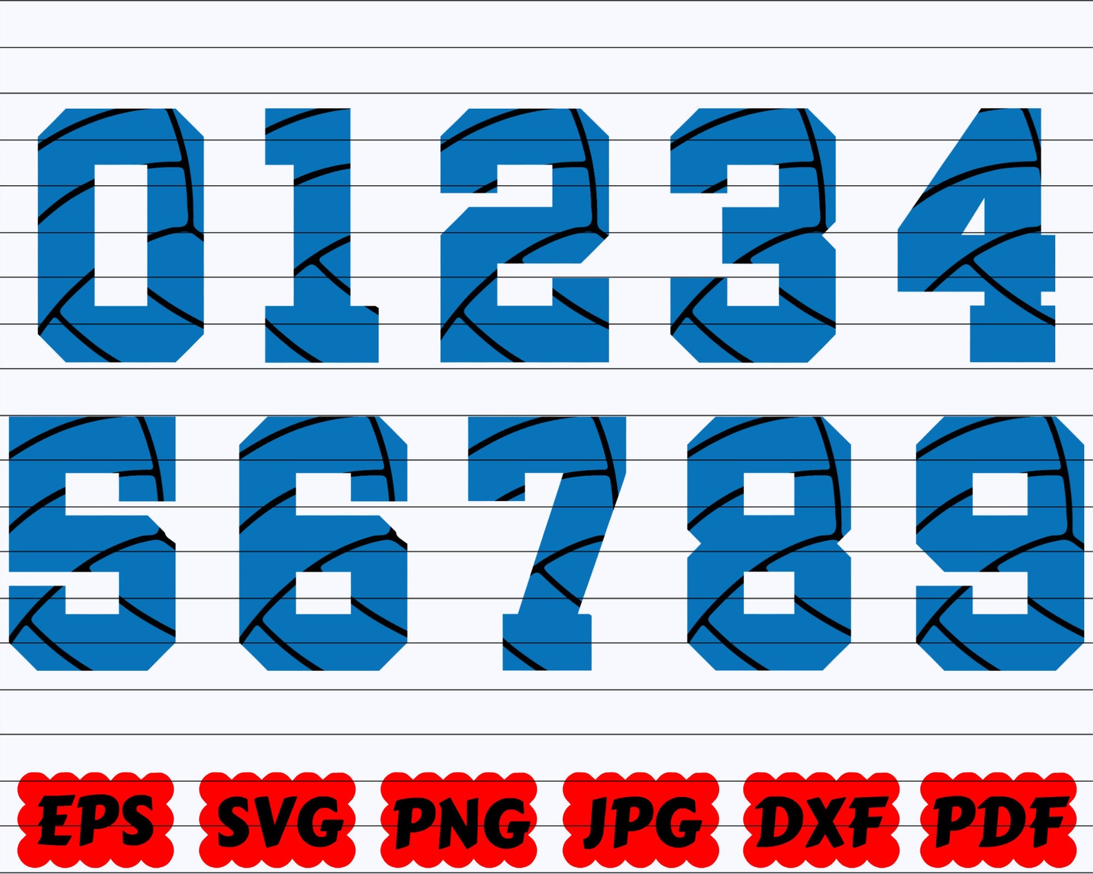 Volleyball Numbers SVG Numbers SVG Sport Numbers SVG | Etsy