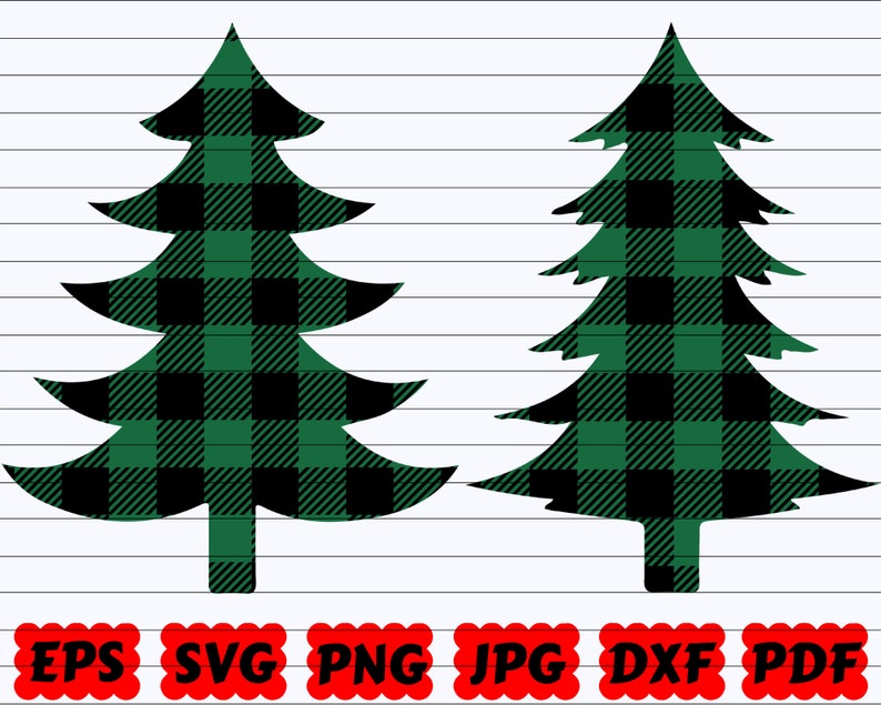Buffalo Plaid Christmas Tree SVG Christmas Tree SVG | Etsy
