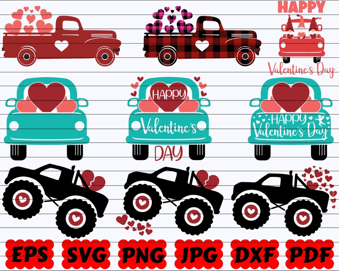 Valentine's Day Truck SVG | Valentines Truck SVG | Truck SVG ...