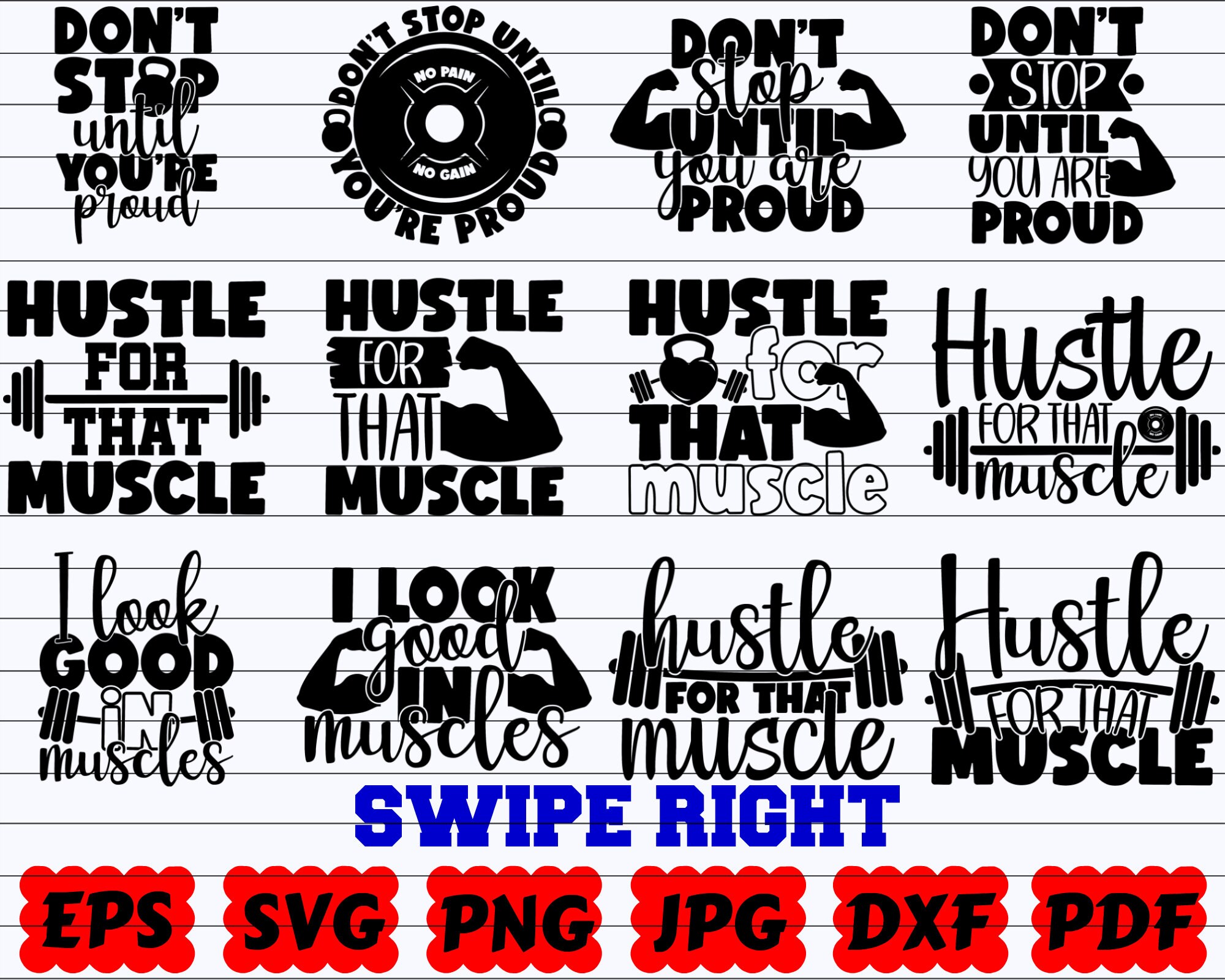 145 Gym SVG Workout SVG Fitness SVG Gym Motivation Svg | Etsy