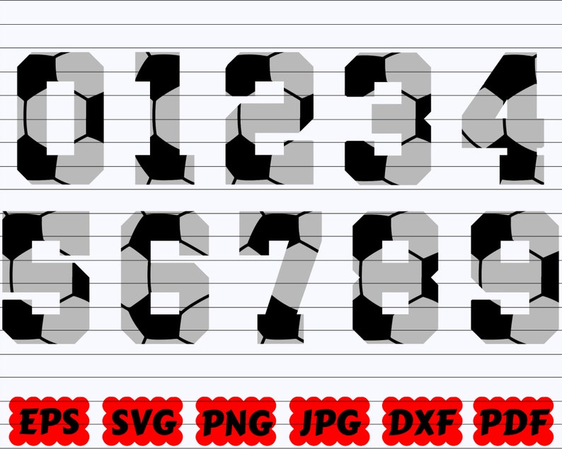 Soccer Numbers SVG Numbers SVG Sport Numbers SVG Soccer - Etsy