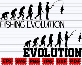 Evolution of Fishing Svg - Etsy