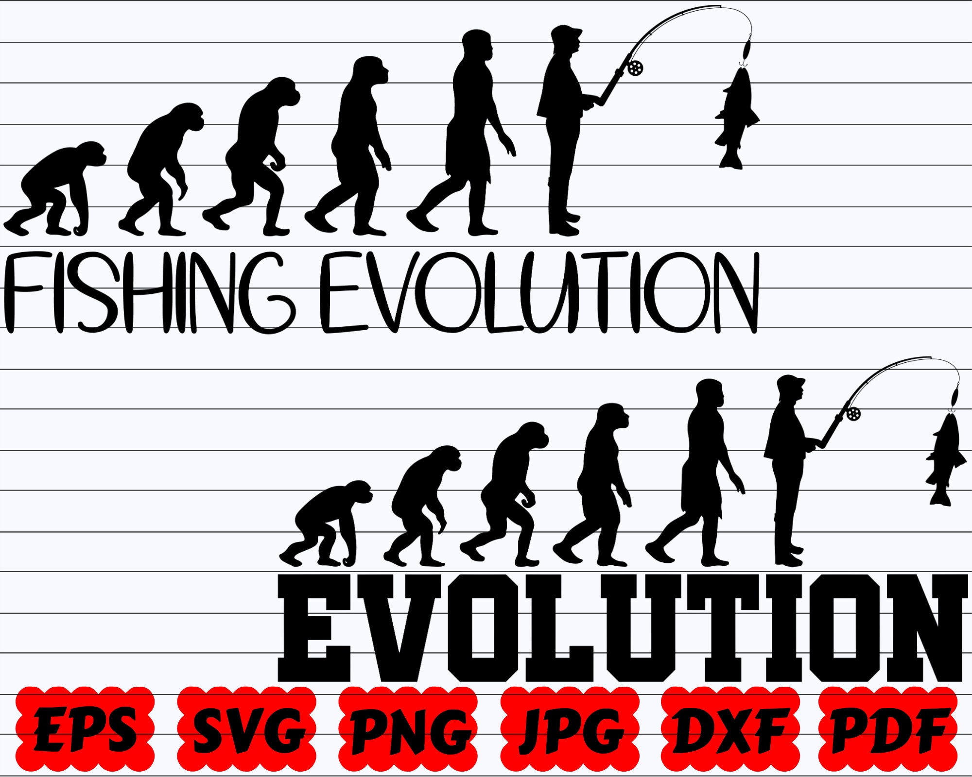 Fishing Evolution SVG Evolution SVG Fisherman SVG - Etsy
