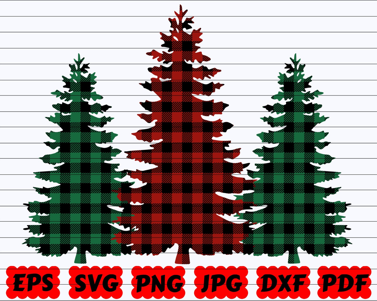 Buffalo Plaid Christmas Tree SVG Christmas Tree SVG | Etsy