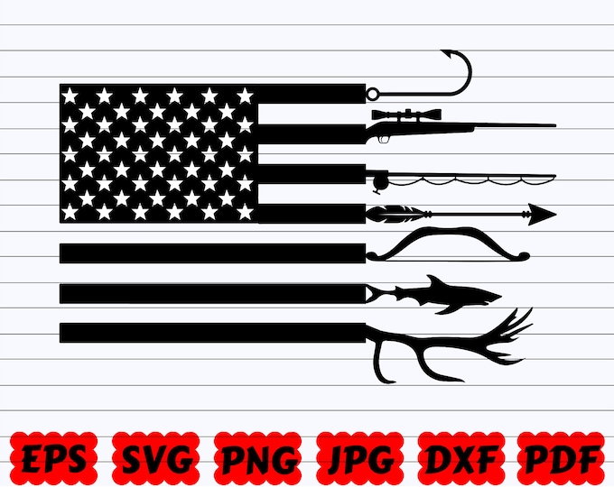 Fishing Hunting Flag Svg, Eps, Png, Pdf - Etsy Canada