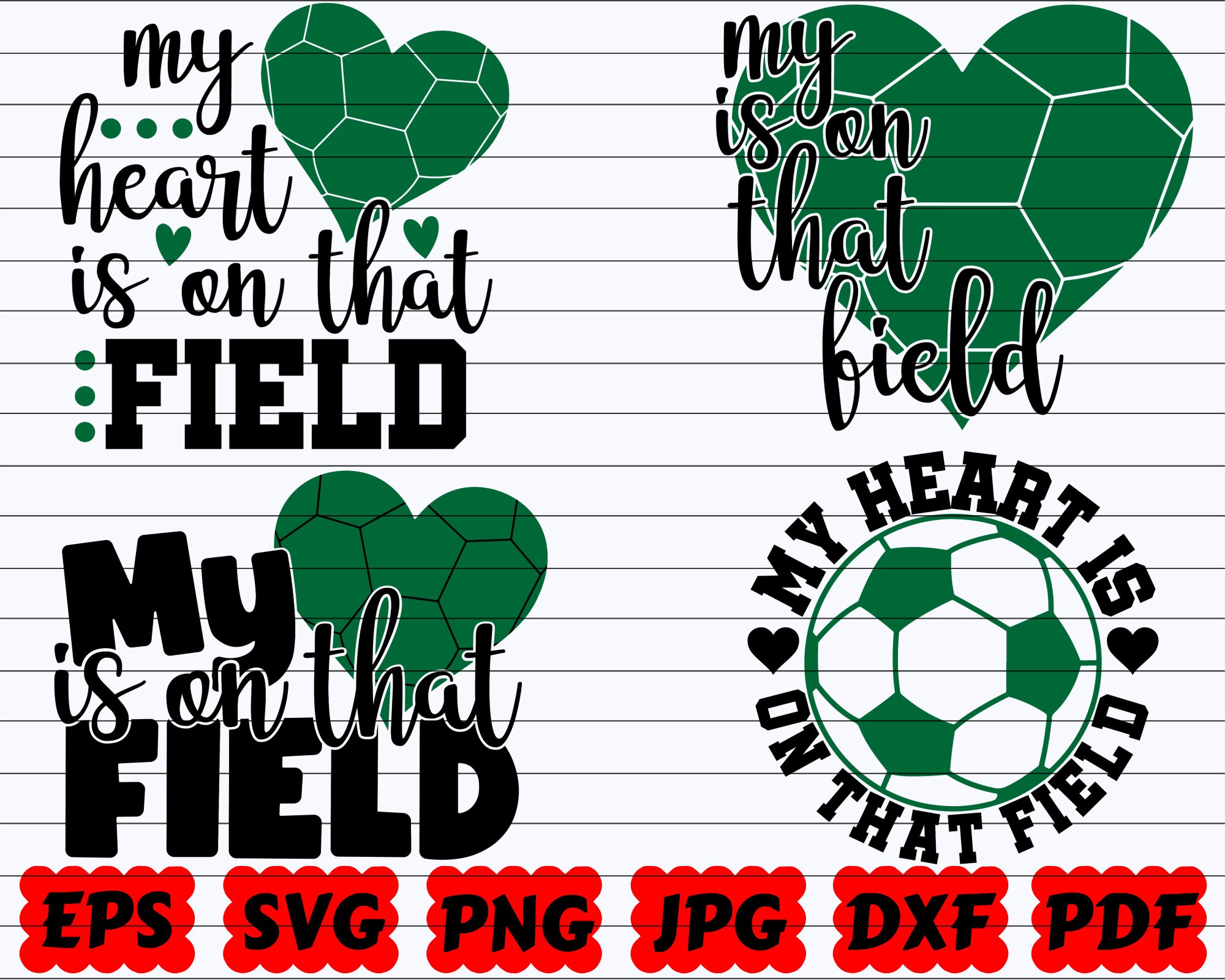 My Heart Is On That Field Svg Soccer Heart Svg Soccer Etsy