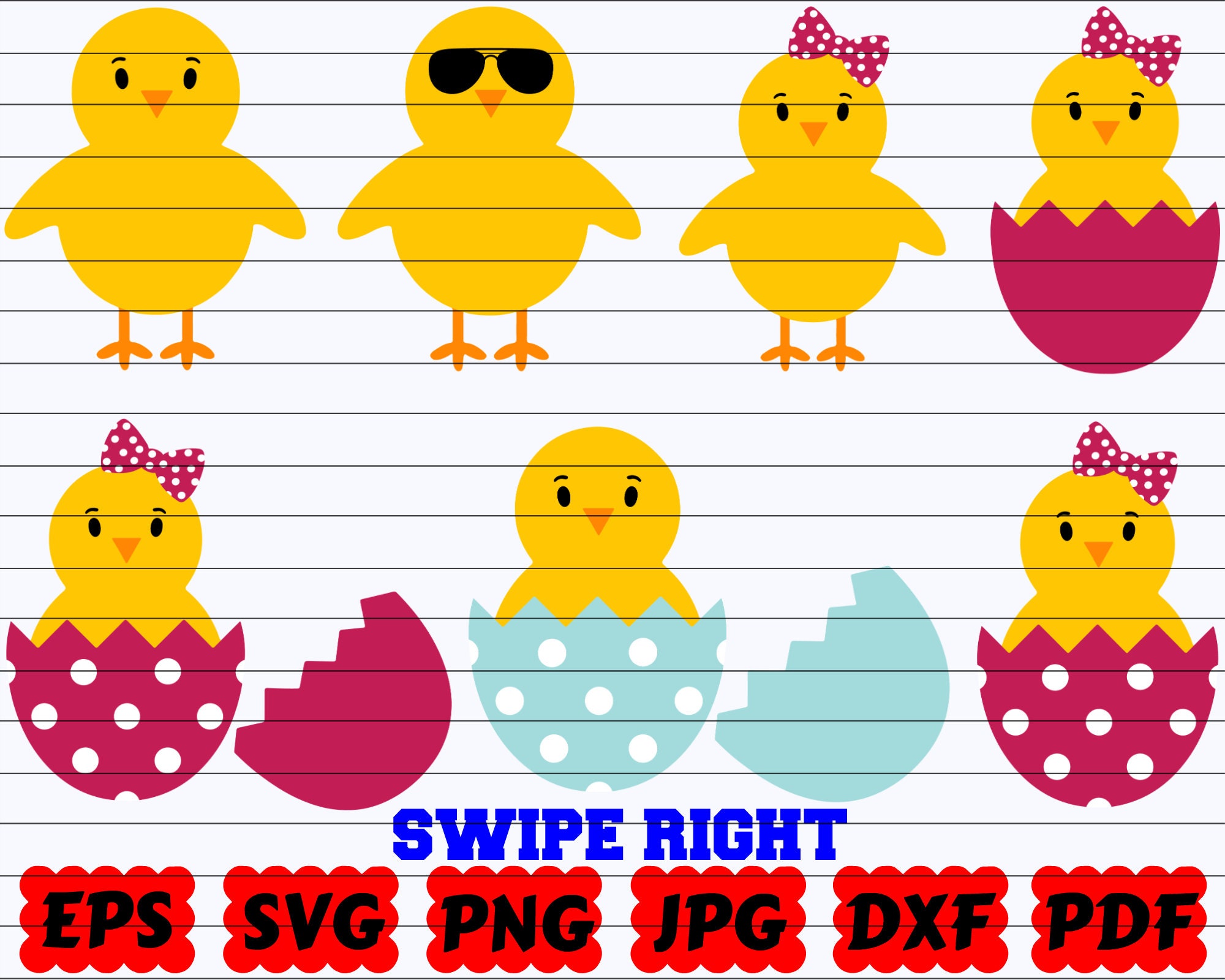 Easter Chicks SVG Cute Easter Chick SVG Chick SVG Cute | Etsy
