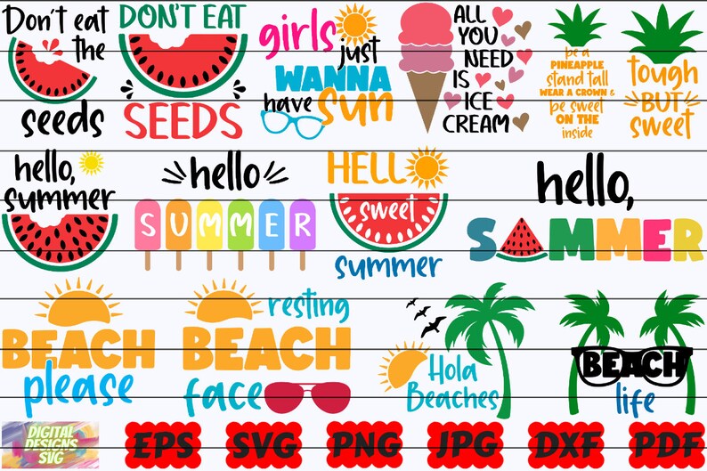 100 SVG Sommer Sommer SVG Bundle Strand SVG Sommer - Etsy.de