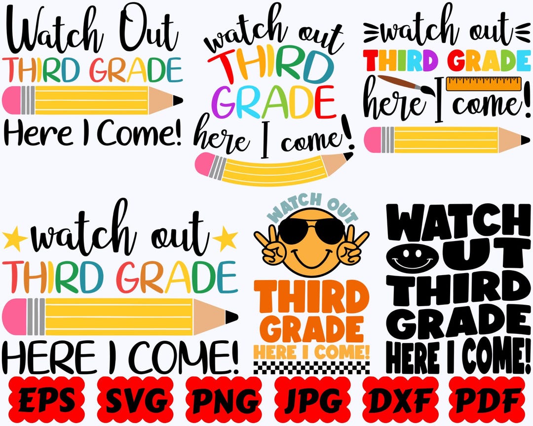 Watch Out Third Grade Here I Come SVG | School SVG | Back to School SVG ...
