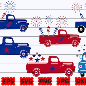 4th of July Truck SVG | American Truck SVG | Truck SVG | Patriotic Old ...