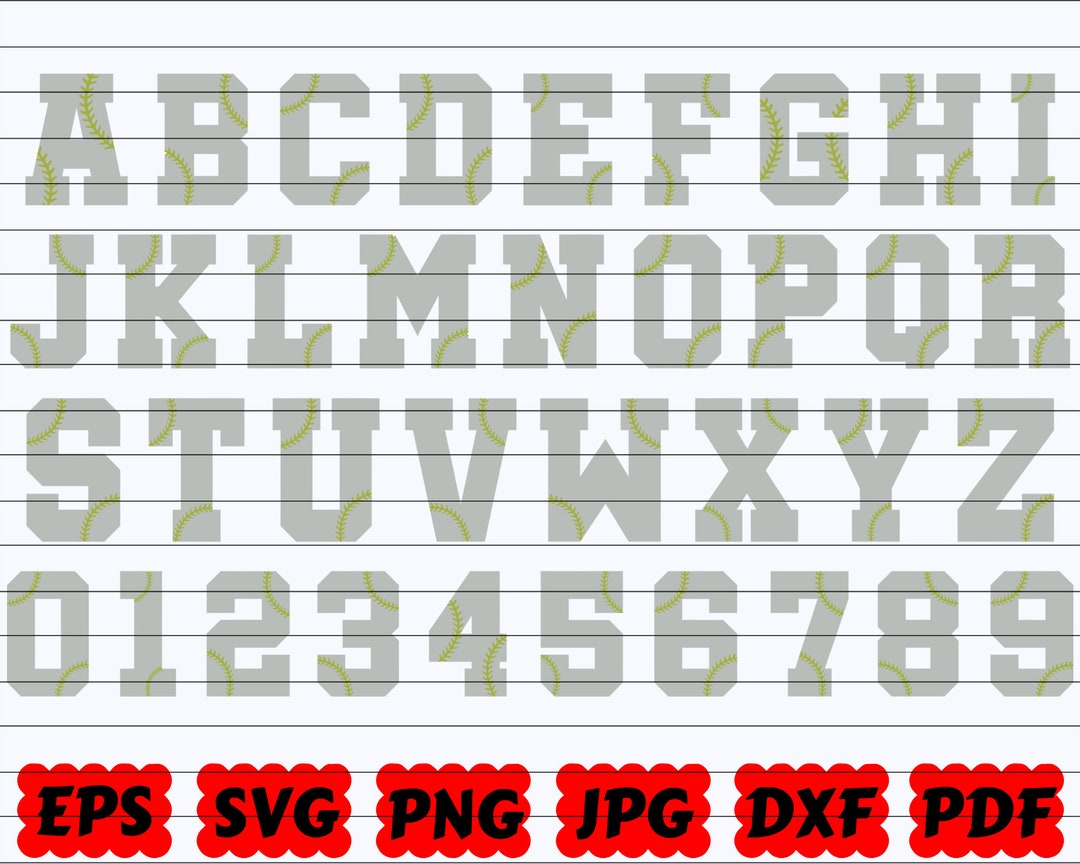 Softball Font SVG | Softball Alphabet SVG | Softball Letters SVG ...