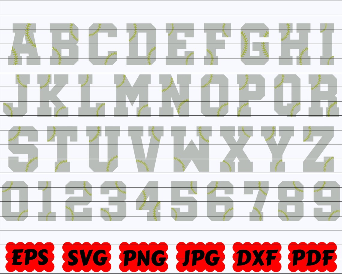 Softball Font SVG Softball Alphabet SVG Softball Letters - Etsy