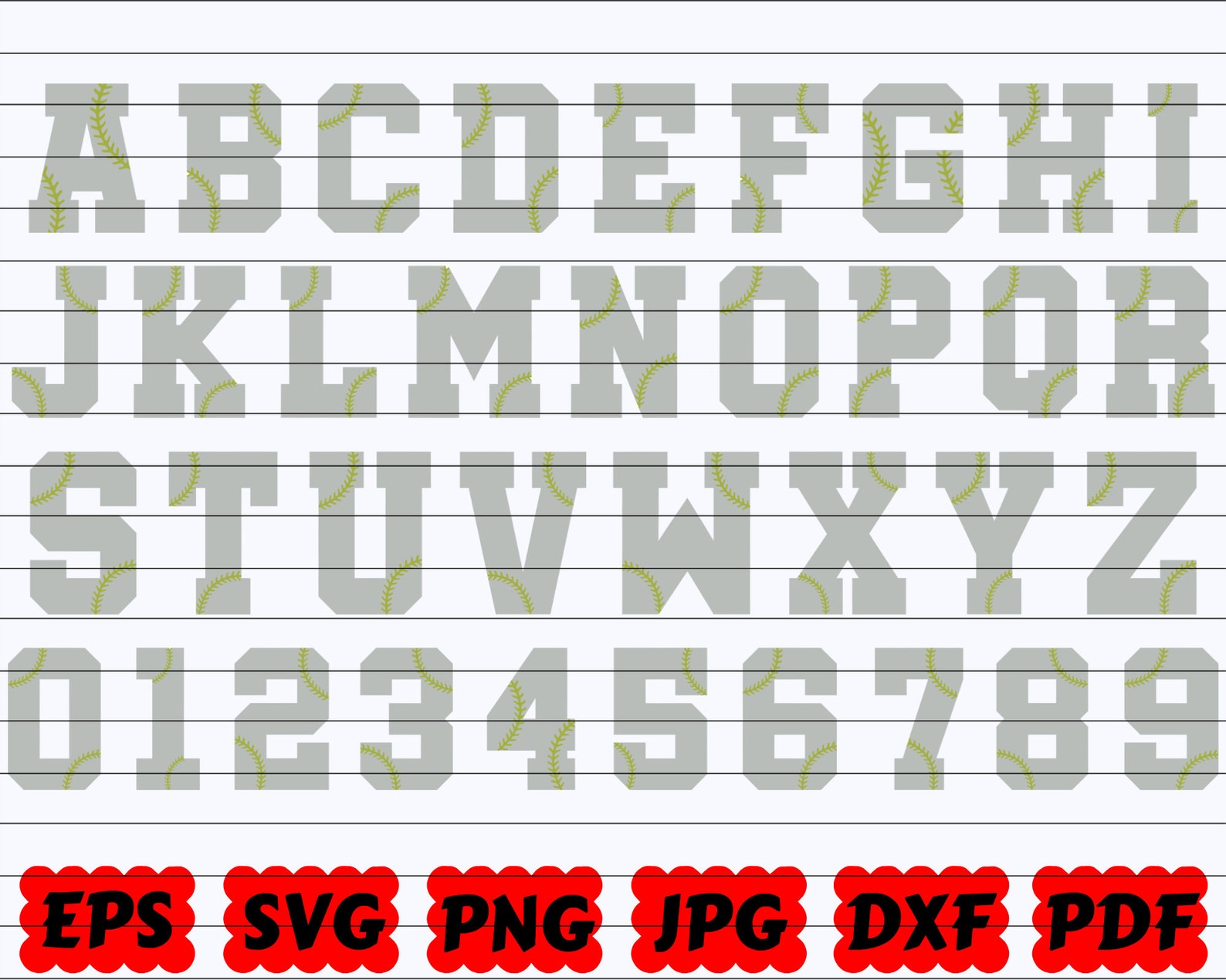 Softball Font SVG Softball Alphabet SVG Softball Letters - Etsy