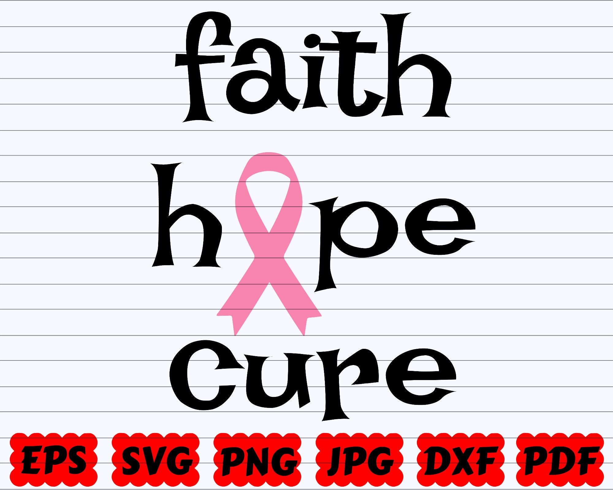 Faith Hope Cure SVG Cancer SVG Cancer Ribbon SVG Hope Svg | Etsy