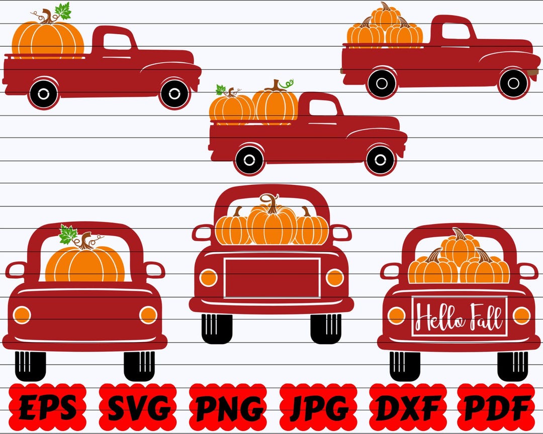 Fall Truck SVG Autumn Truck SVG Vintage Truck SVG Truck With Pumpkin ...