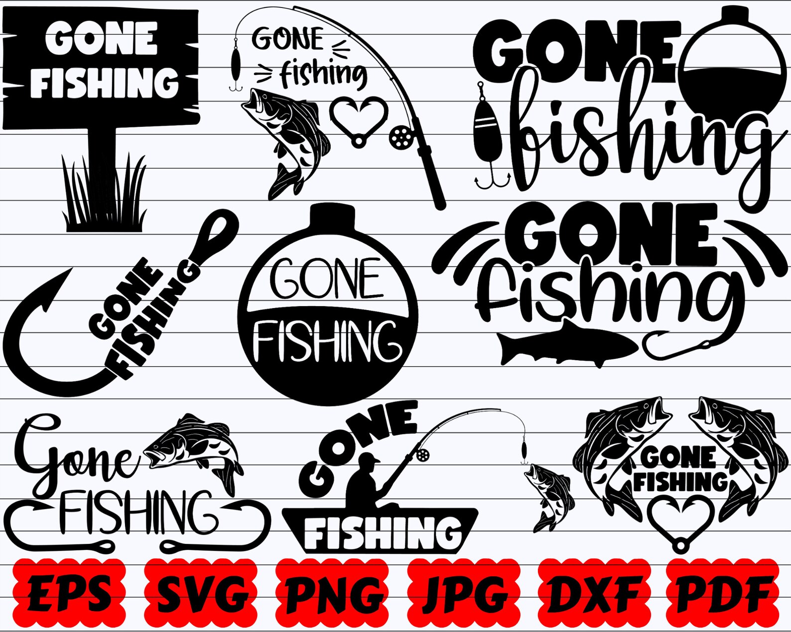 Gone Fishing SVG Fishing Life SVG Fisherman SVG Fishing - Etsy