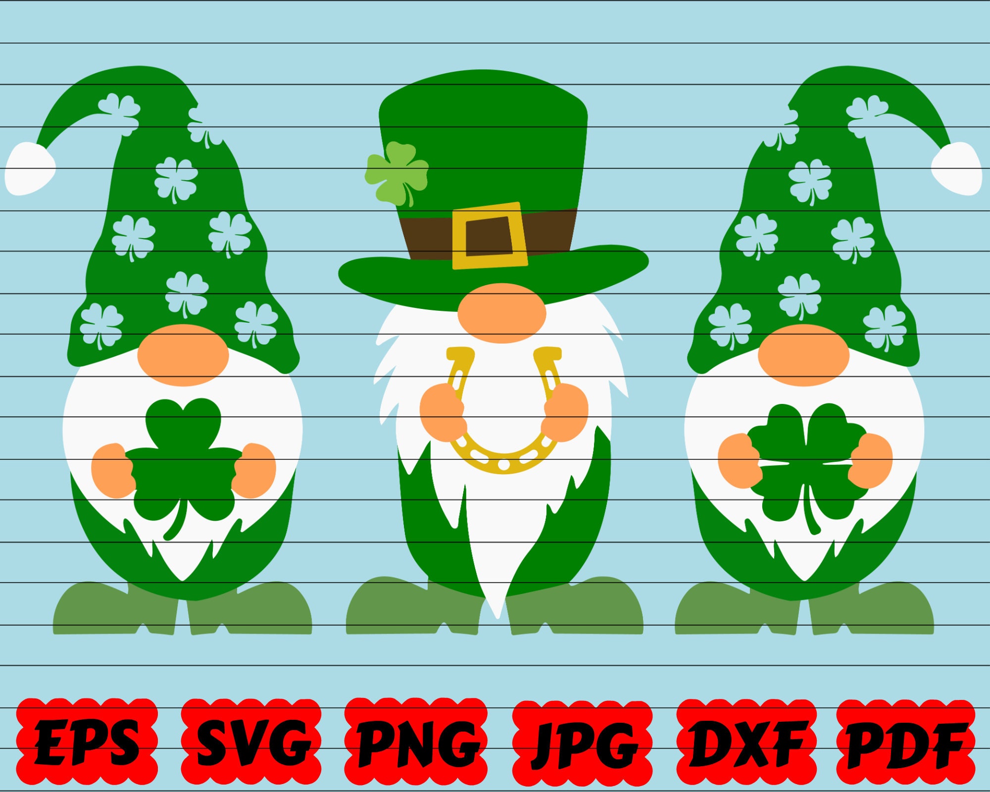 St Patrick's Gnomes SVG Saint Patrick's Gnome SVG | Etsy