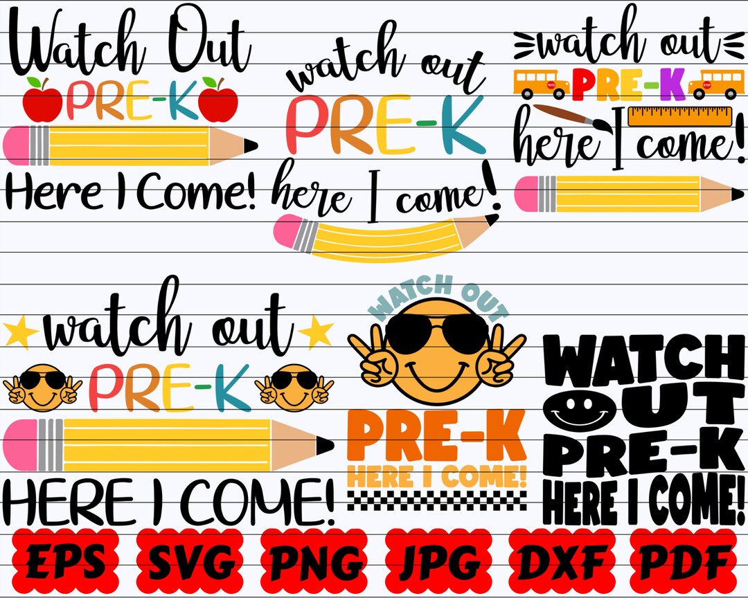 Watch Out Pre-k Here I Come SVG | Pre-k SVG | Back to School SVG ...