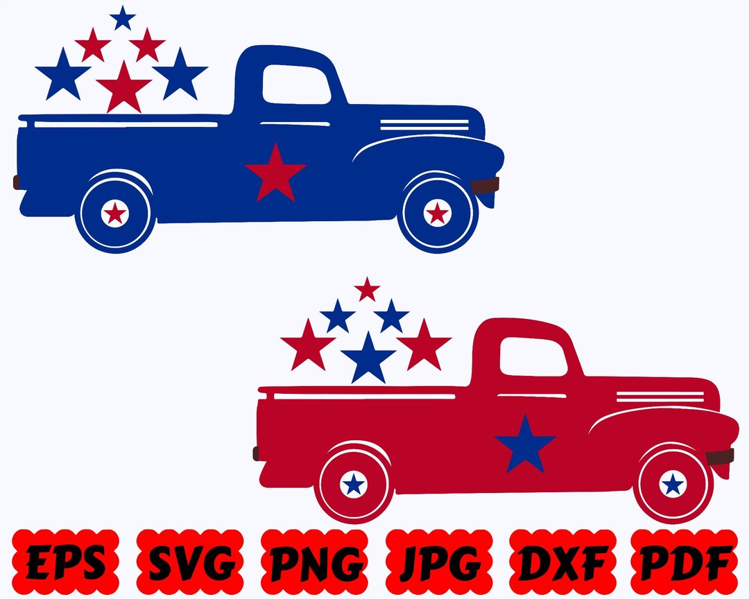 American Truck SVG | Vintage Truck SVG | Truck SVG | 4th of July Svg ...
