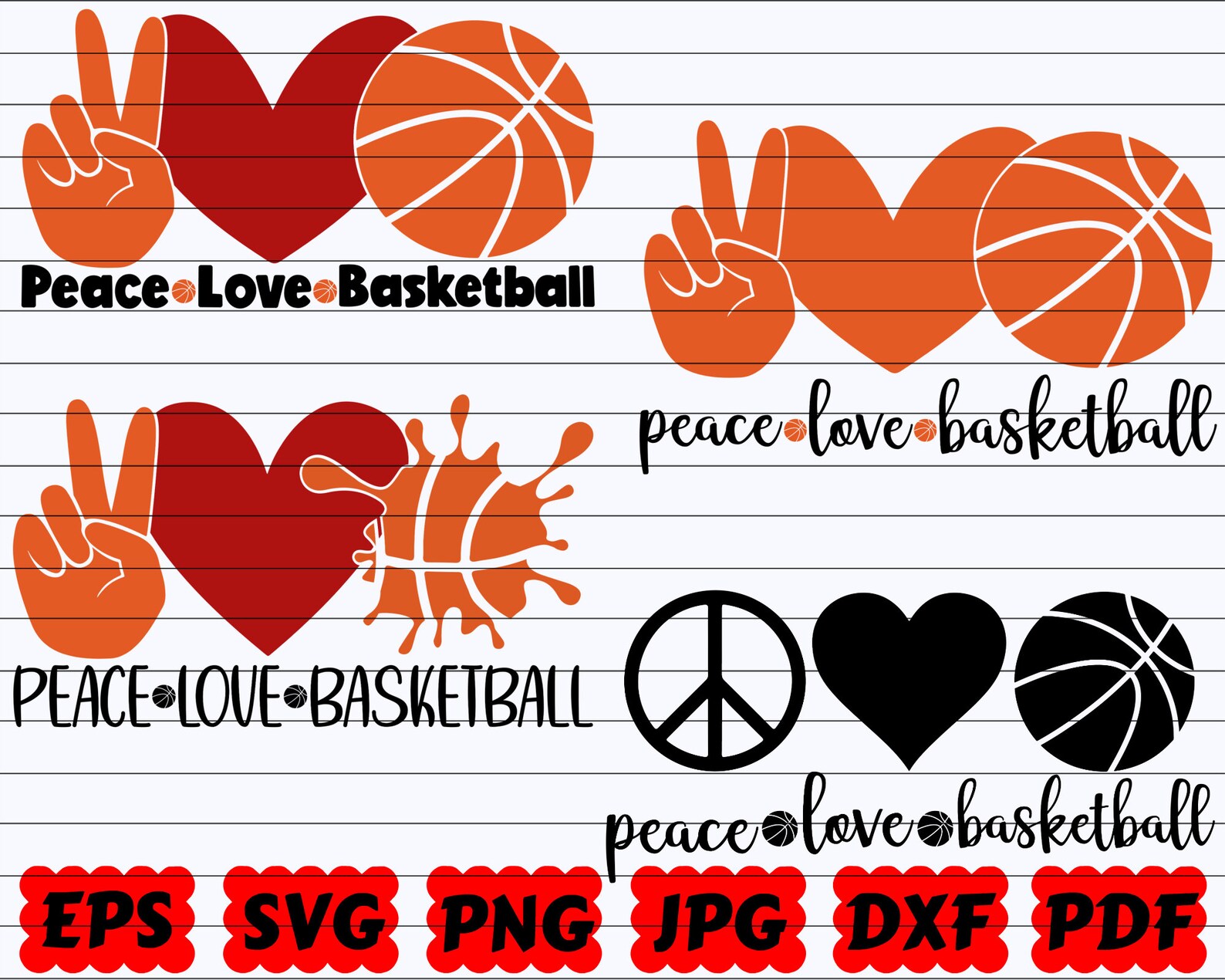 Peace Love Basketball SVG Peace Love SVG Love Basketball - Etsy