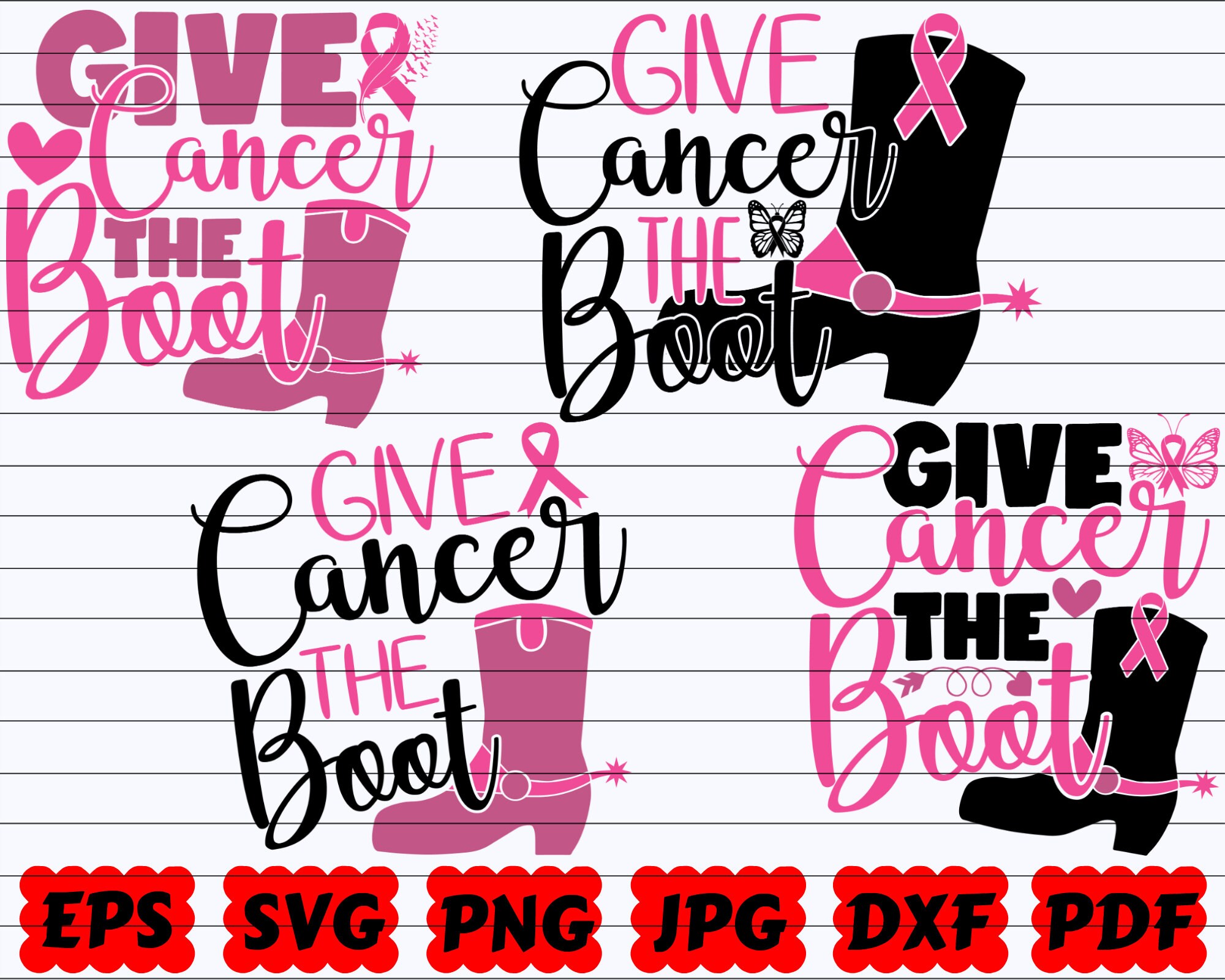 Give Cancer the Boot SVG | Cancer Awareness Svg | Cancer Survivor Svg ...