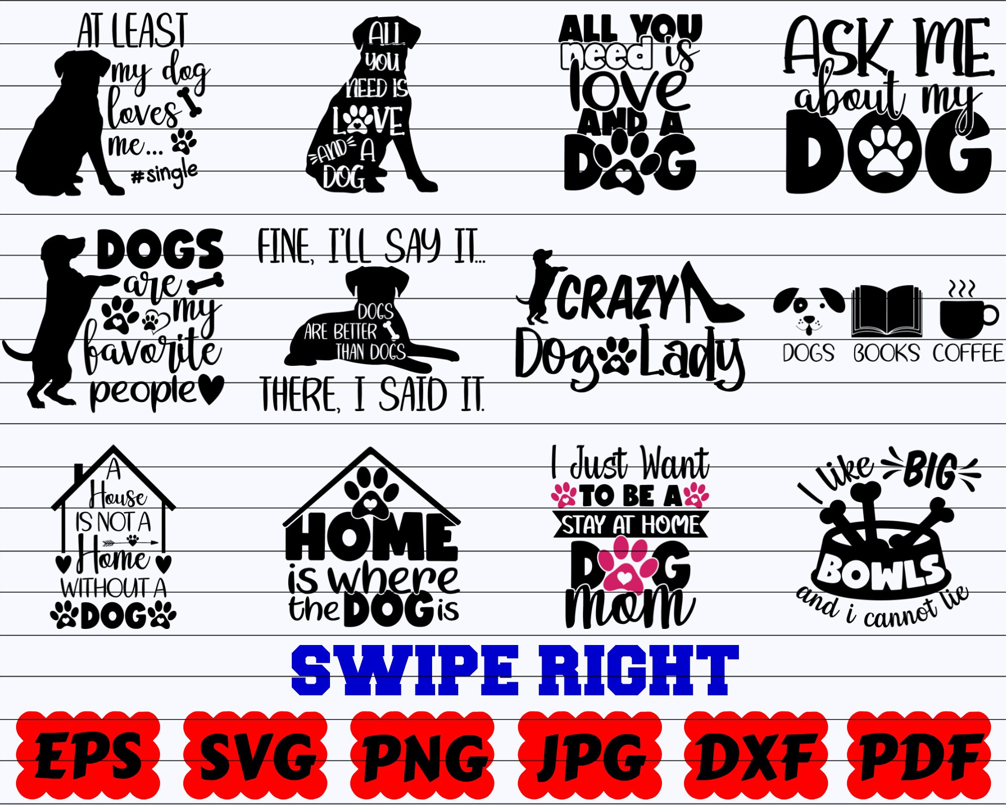160 Dog SVG Dog SVG Bundle Animal Svg Dog Cut File Dog - Etsy Canada