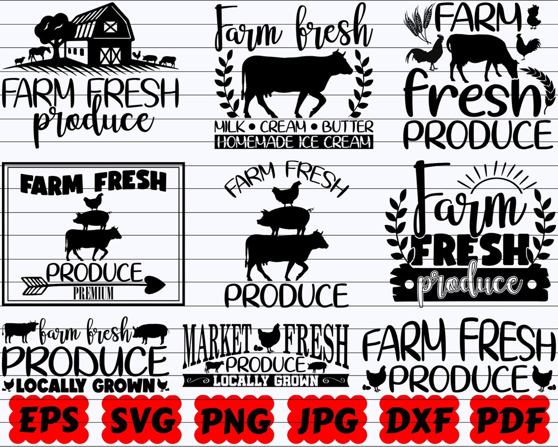 Farm Fresh Produce SVG | Farm Fresh SVG | Fresh Produce SVG | Produce ...
