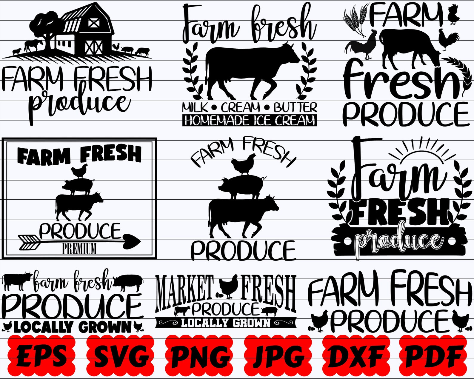 Farm Fresh Produce SVG | Farm Fresh SVG | Fresh Produce SVG | Produce ...