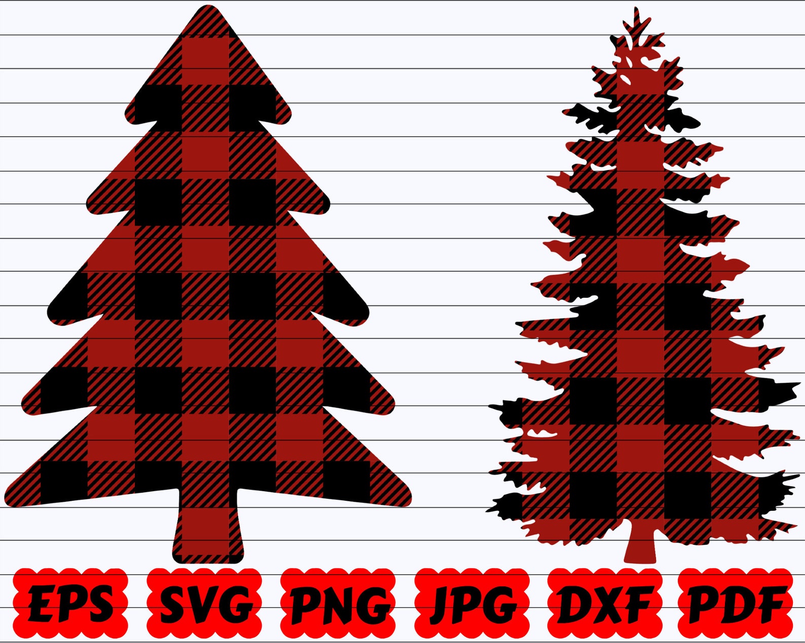 Buffalo Plaid Christmas Tree SVG Christmas Tree SVG | Etsy