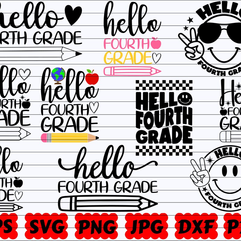 Fourth Grade Svg - Etsy