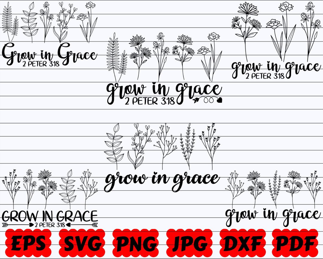 Grow in Grace SVG | Grace SVG | Religious SVG | Christian Svg | Jesus ...